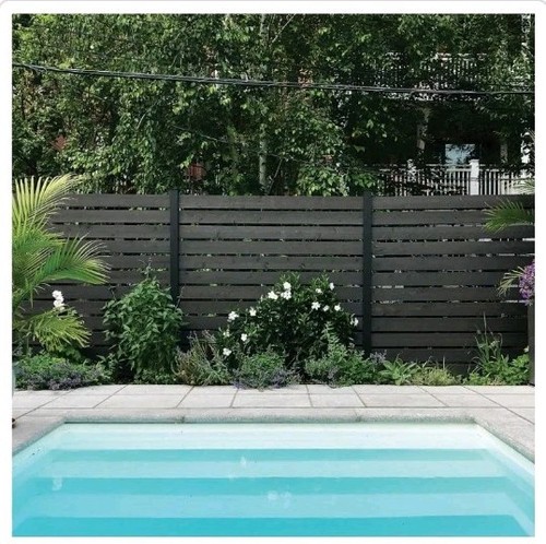 Hoft Metal Fencing 73"X3"X3" Black Aluminum Deck Fence Line Post ...