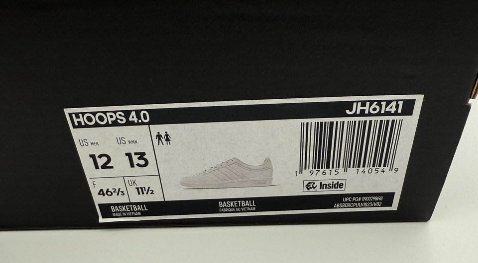 Adidas Hoops 4.0 Shoes Mens 12 White Basketball JH6141 | eBay