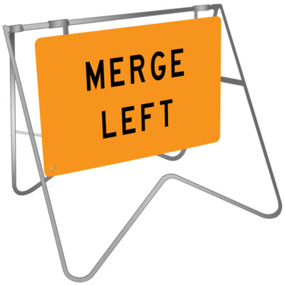 Merge Left Sign - Aluminum Metal Swing Stand Sign (SSS139) | eBay Australia