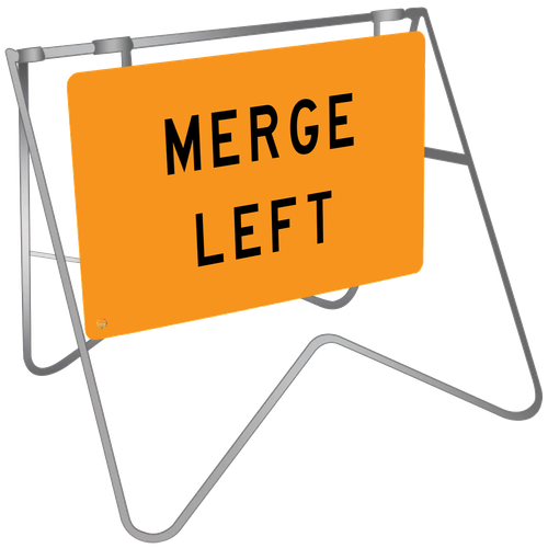 Merge Left Sign - Aluminum Metal Swing Stand & Sign (SSS139) | eBay ...