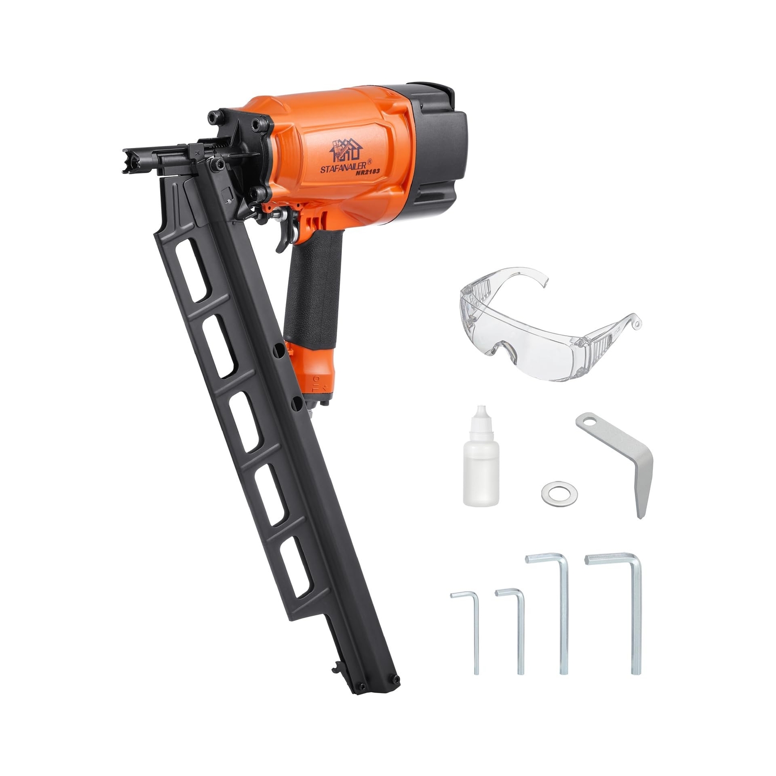 NR2183 Framing Nail Gun 2-Inch up to 3-1/4-Inch Plastic Strip Framing ...