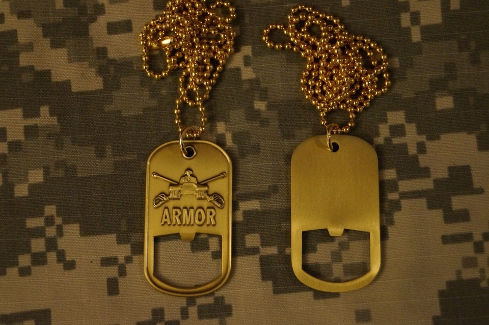 Key Chain United States Army Armor Branch Dog Tag with Chain Necklace ...