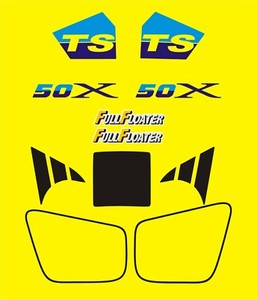 Suzuki TS50X 1987 Decal Kit Yellow Bike. | eBay