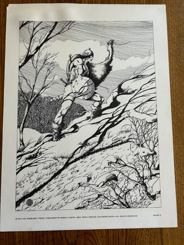VINTAGE 1974 Conan "Mountain" Print Barry Windsor-Smith Gorblimey ...