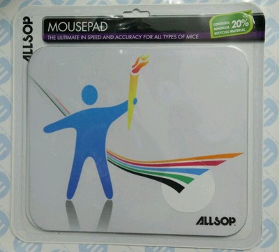 Allsop Computer Laptop White Mouse Pad Mat - Anti-Slip Grip - Olympics ...