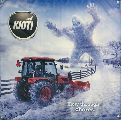KIOTI TRACTORS USA 4x4ft FLAG BANNER DRAPEAU MAN CAVE GARAGE CK2610 Rx ...