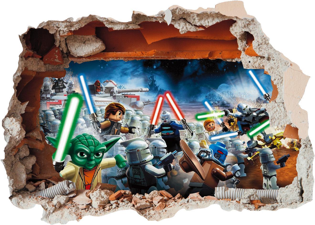 Lego Star Wars Hole in Wall - Printed Vinyl Sticker Decal Childrens ...