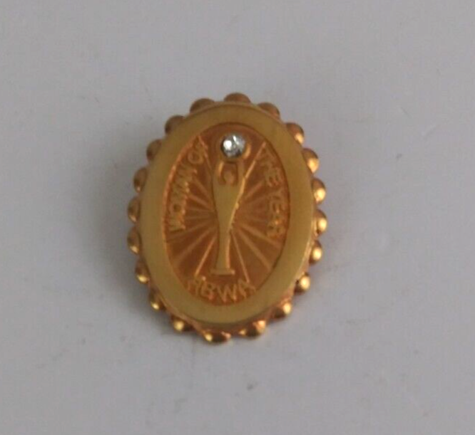ABWA Woman Of The Year Jeweled Gold Tone Lapel Hat Pin | eBay