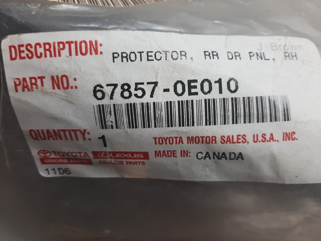Lexus Toyota OEM 10-15 Rx350 Exterior-rear-protector Right 678570E010 ...