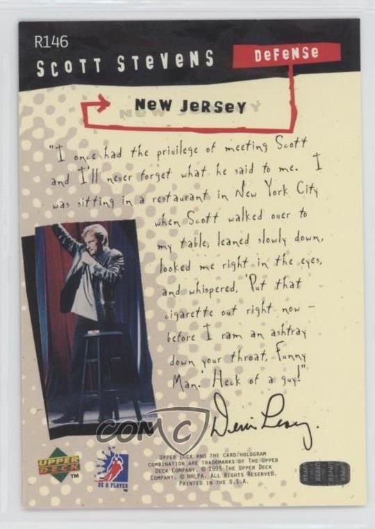 1994-95 Upper Deck Be a Player Denis Leary on Scott Stevens #R146 HOF ...