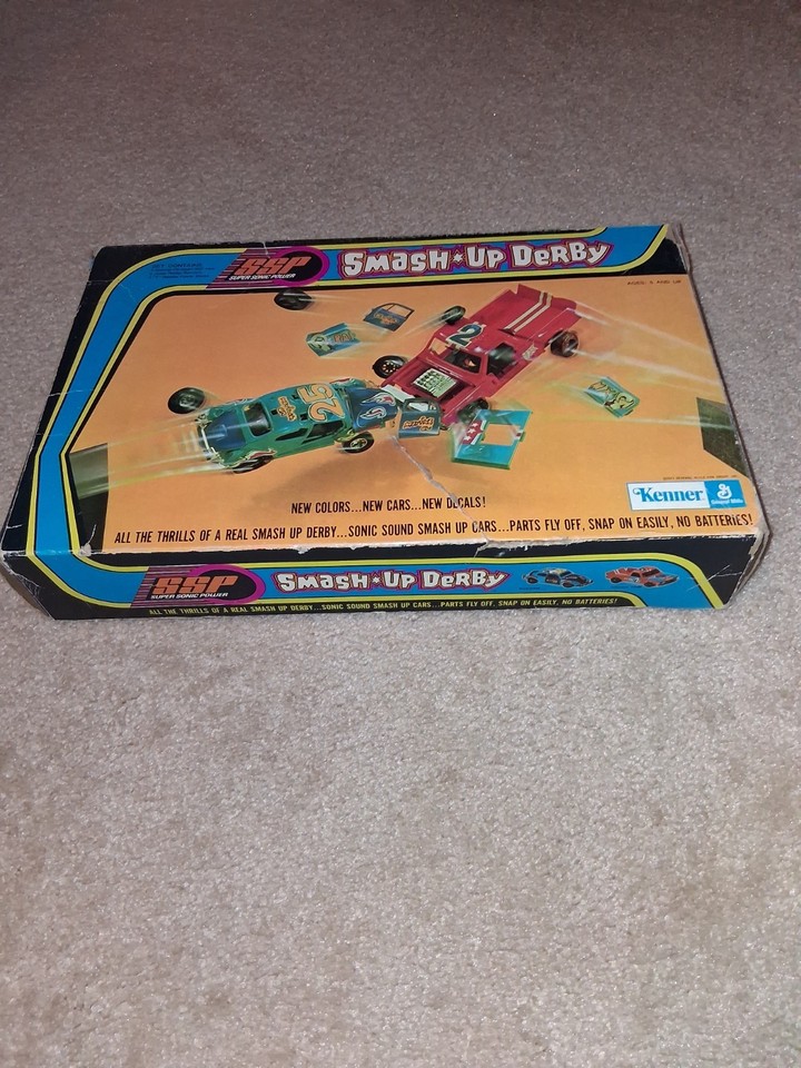 KENNER SSP VINTAGE SMASH UP DERBY SET LIME GREEN & ORANGE TOM PICKUP VW ...