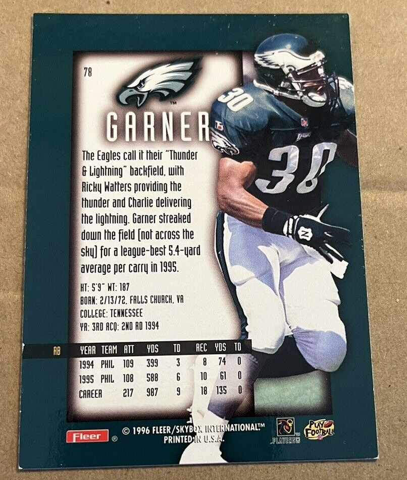 1996 FLEER ULTRA SENSATIONS GOLD CHARLIE GARNER EAGLES #78 | eBay
