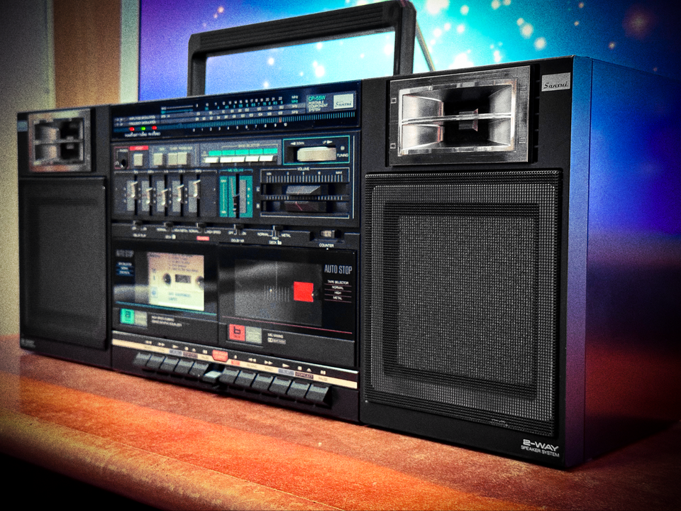 SANSUI CP-55W 🌈RaRe🌈 Vintage Stereo Double Cassette Boombox | eBay