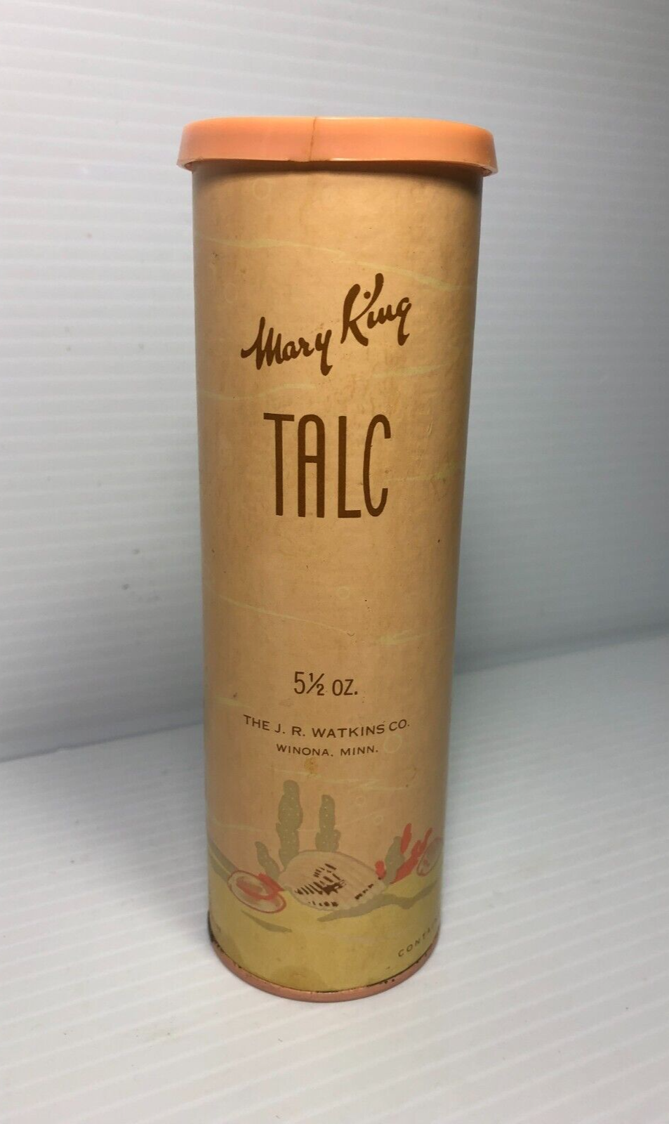 Vtg RARE Cylinder J. R. Watkins MARY KING 5-1/2 oz Talcum Powder Winona ...
