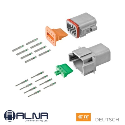 Deutsch Plug Connector DT Series 8 Way Kit Green Band Contacts DT8-1 ...