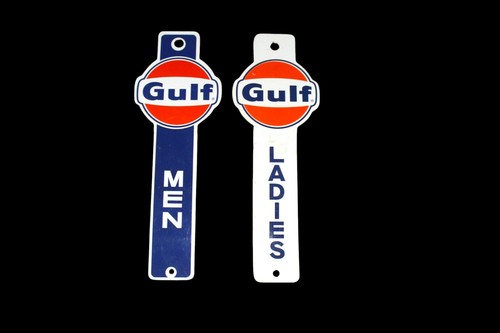 Vintage Gulf Oil Gas Station Advertising Men & Ladies Rest Room Key Fob ...