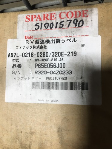 FANUC RV REDUCER A97L-0218-0280/320E-219 FREIGHT SHIPPING AVAILABLE | eBay