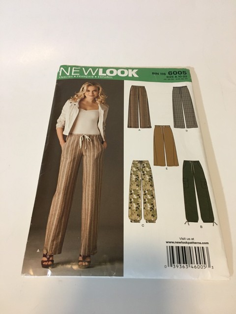 LOOK Simplicity Sewing Pattern 6005 Misses Ladies Slacks Pants Size a ...