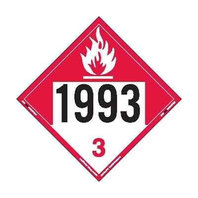 10 Pack 1993 Placard, Class 3 Flammable Liquid 10.75" x 10.75 ...