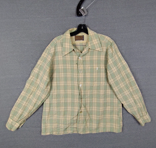 VTG Pendleton Shirt Large Green Plaid Sir Pendleton Wool Button Vintage 60s | eBay