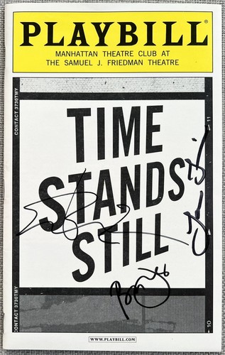 Time Stands Still Signed Playbill Laura Linney Eric Bogosian Brian d ...