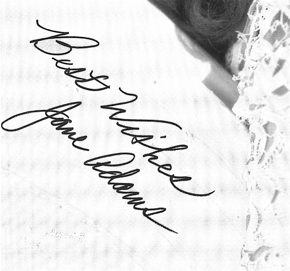 AUTOGRAPHED PHOTO 8X10 JANE ADAMS BEAUTIFUL PORTRAIT SEE SCAN ...