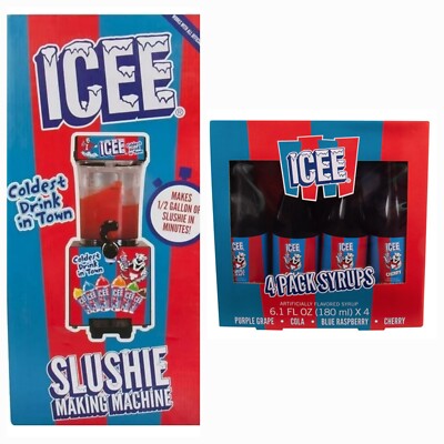 Genuine Icee Slushie Making Machine For Counter-Top Home W/ 4 Pack ...