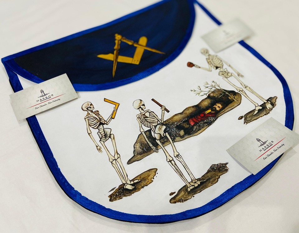 Masonic Apron Masonic Hand Painted Custom Painted Handcrafted Masonic ...