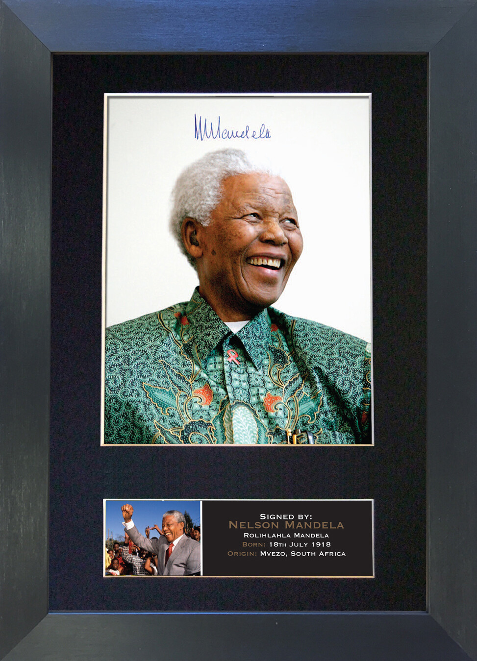 #365 NELSON MANDELA Signed Mounted Reproduction Autograph Photo Prints ...