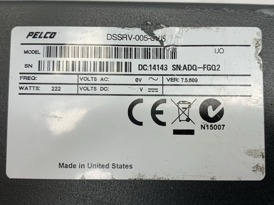 Pelco Digital Sentry DS-SRV Network Video Recorder DSSRV-005-US Windows ...