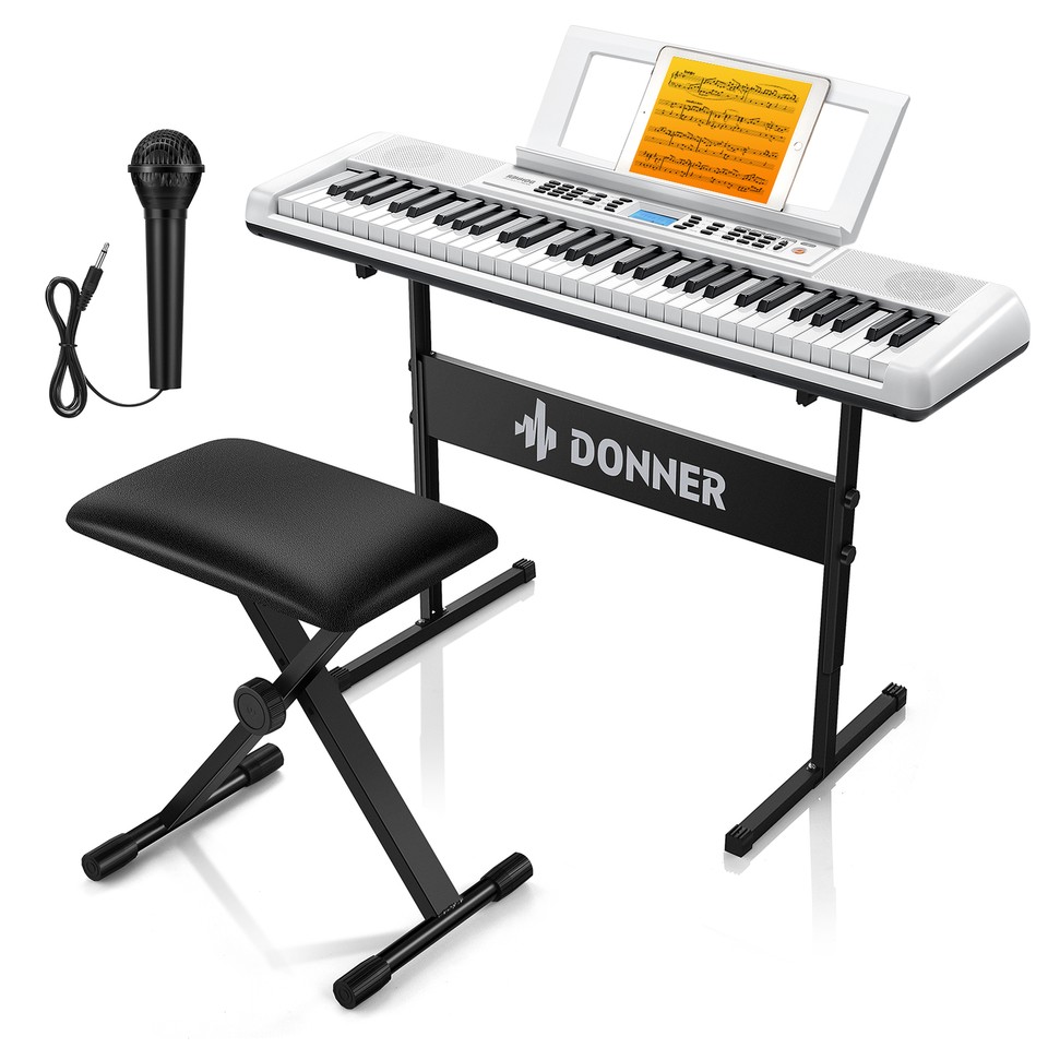 Donner DEK-200 Electronic Keyboard 61 Key 300 Tone 50 Demo + Stand ...