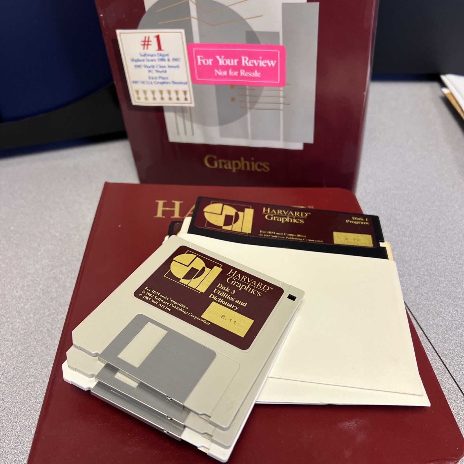 1987 IBM Software Harvard Graphics Version 2.1; 5 1/4 & 3 1/2 Disks ...