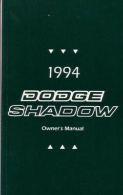1994 Dodge Shadow Owners Manual User Guide Reference Operator Book ...