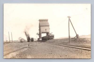 Coal Loading Railroad Elevator RPPC Antique Train Real Photo Postcard ...