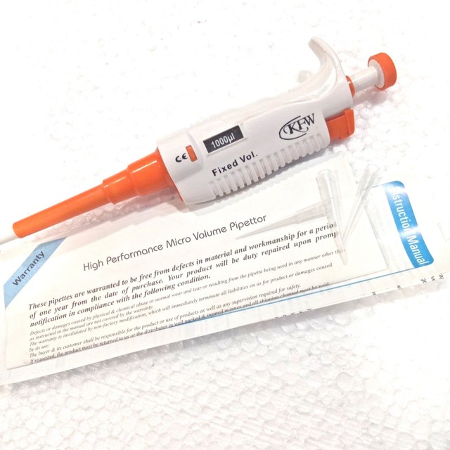 Fixed Volume LABORATORY MICROPIPETTE 1000ul WITH MANUAL | eBay