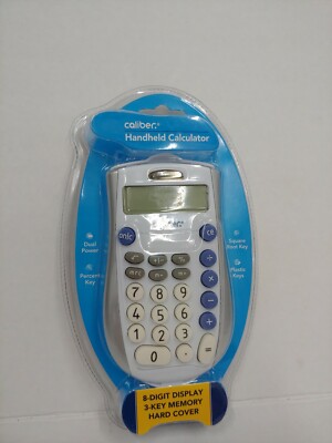 Caliber Handheld Calculator 8 Digit Display with cover & 3-key memory ...