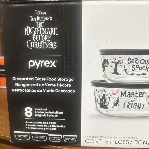 PYREX Disney the Nightmare Before Christmas Glass Bowls Set - 8 Piece ...