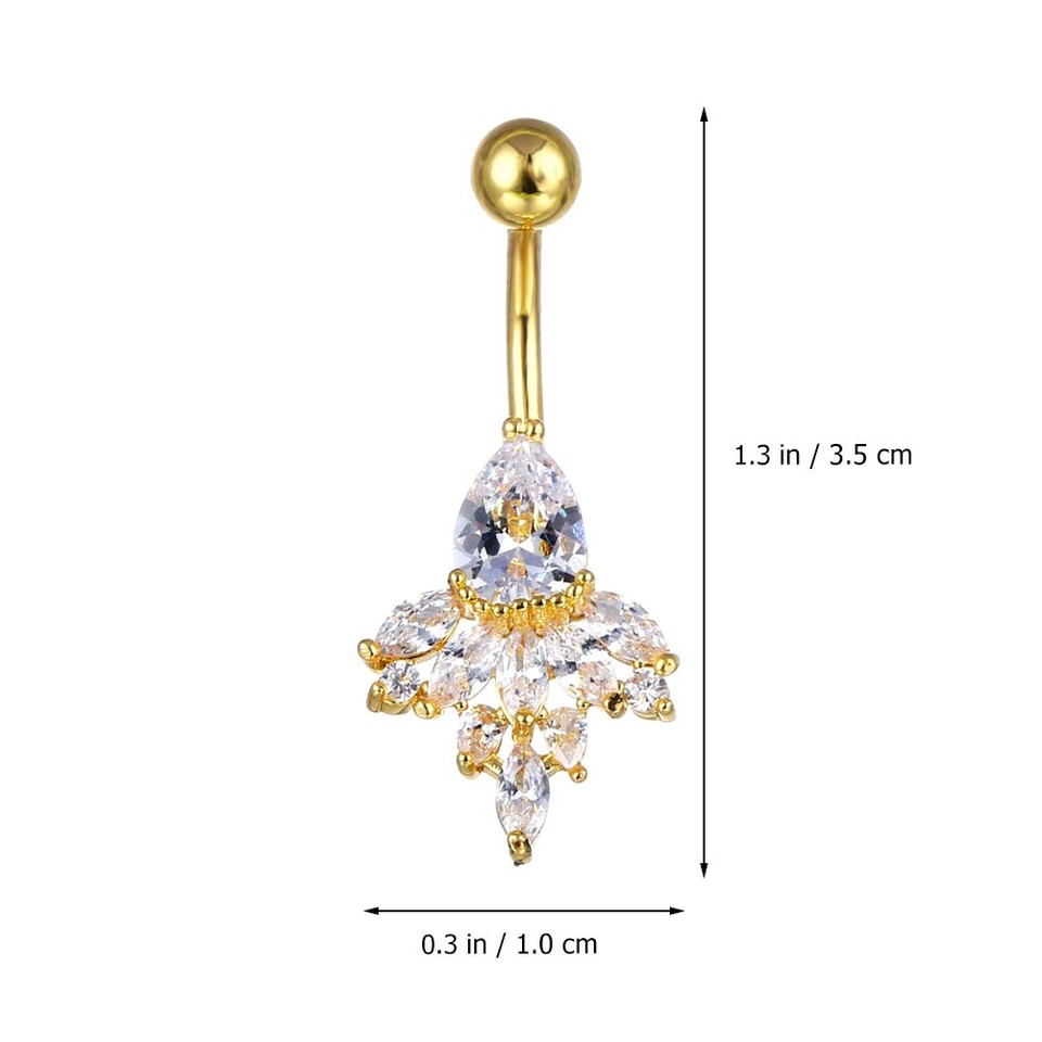 2PCS Belly Button Jewelry Rhinestone Rings Body Piercing for Decoration ...