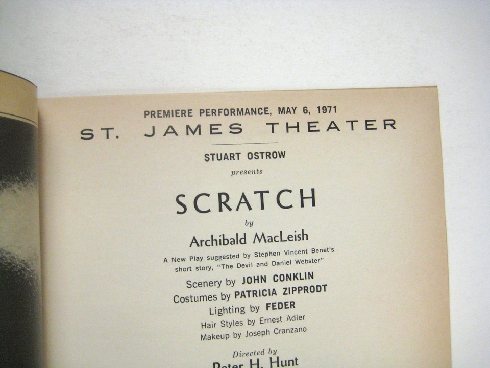 Scratch Playbill 1971 Opening Night St James Theatre Patrick Magee Roy ...