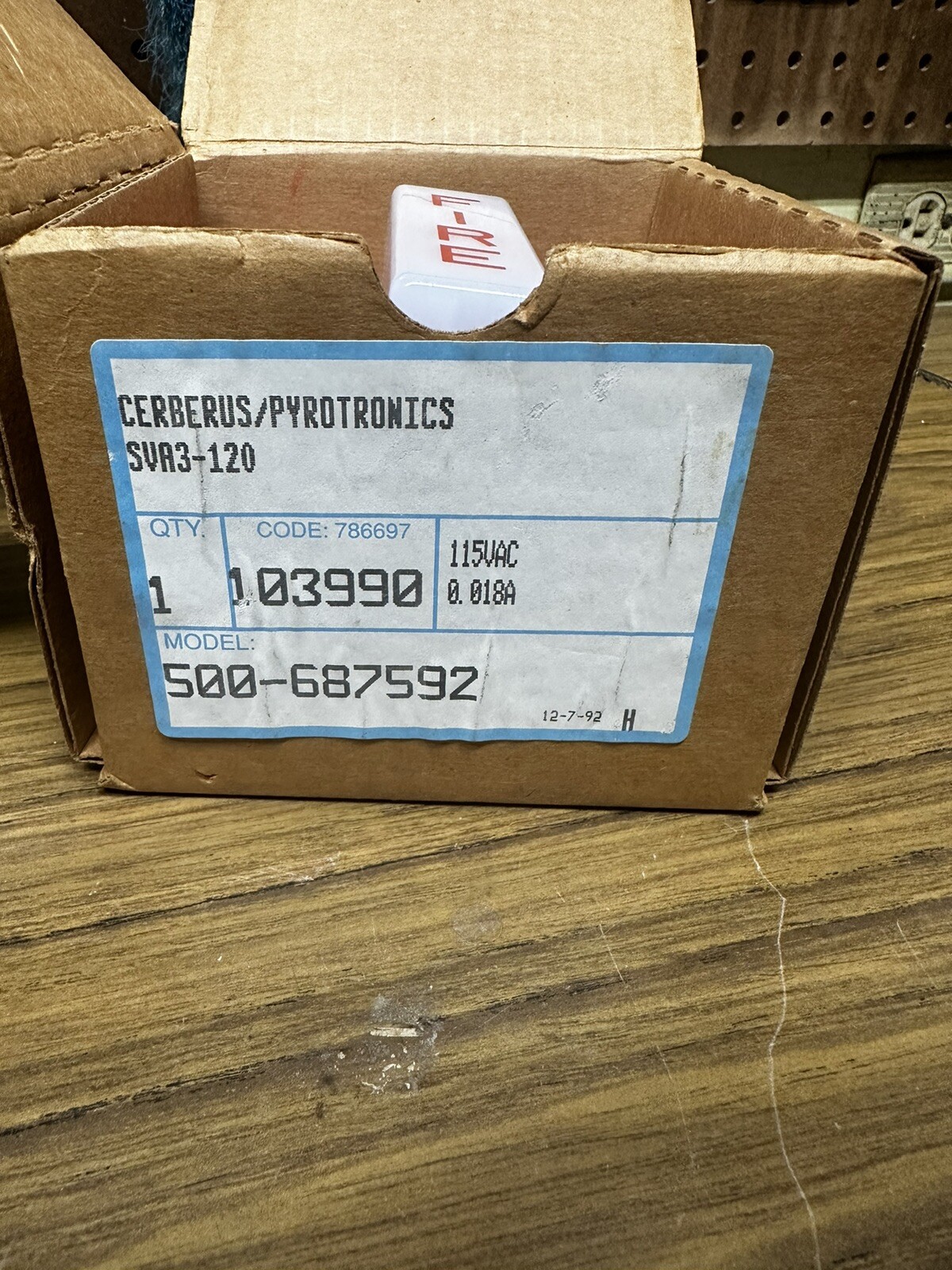 *New* Cerberus Pyrotronics SVA3-120 120VAC | Grelly USA