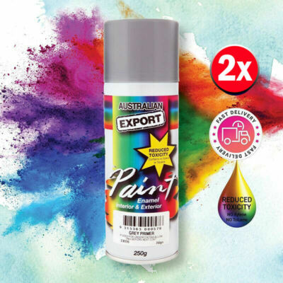 2x Grey Primer Australian Export Spray Paint Cans 250gm Fast Shipping ...