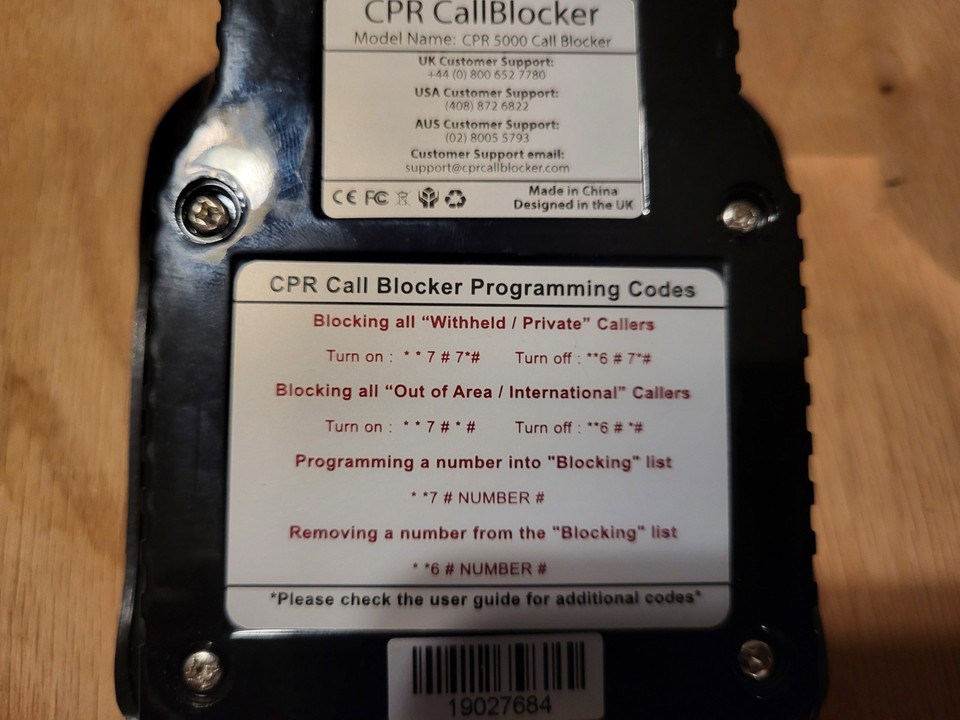 CPR V5000 Call Blocker for Landline Phones Block All Robocalls and Spam ...