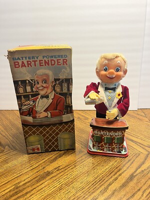 Vtg 1950s Rosko Toys Japan Charlie Weaver Bartender In Original Box ...