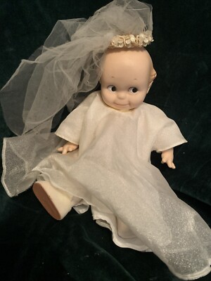 11” Vintage Vinyl Cameo Kewpie Bride Or Angel Missing One Shoe | eBay