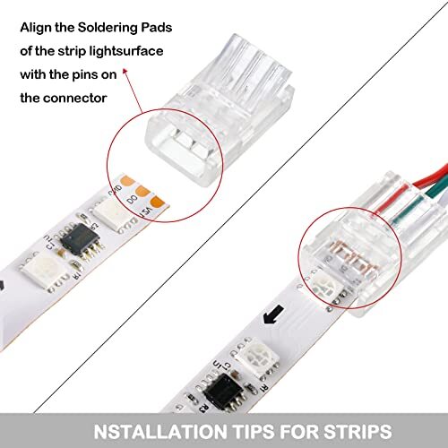 20 Pieces 3 Pin LED Light Connectors Strip to Wire Quick Connector LED ...