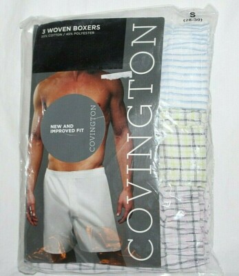 Covington Mens 3 Woven Boxers Underwear - Small 28-30 in | eBay