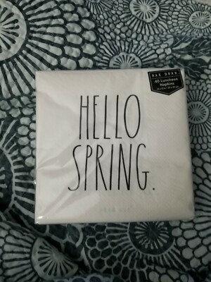 Rae Dunn 40 luncheon paper napkins Hello Spring 13 in X 13 in | eBay