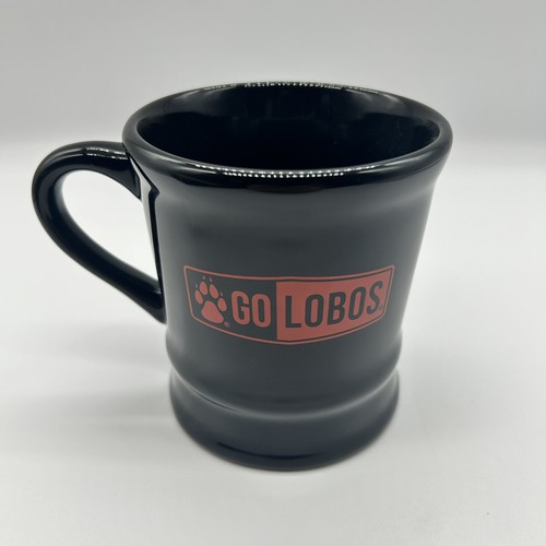 UNM 4” Tall Coffee Mug New Mexico Lobos 3.75” Diameter Red / Black Cup ...