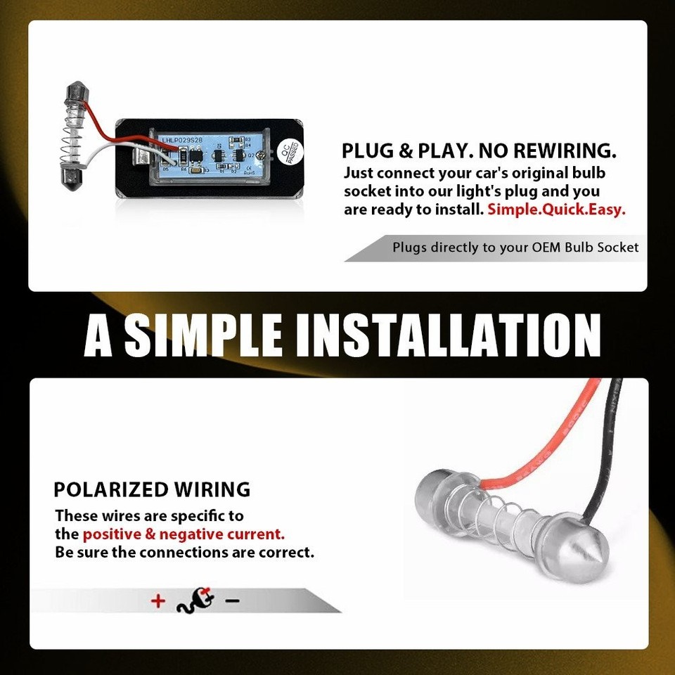 [FULL LED]2X 18LED License Plate Light 2007-2015 For Mini Cooper R56 ...