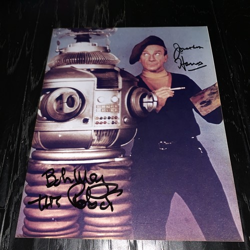 LOST IN SPACE RARE BOB MAY The Robot & Jonathan Harris AUTOGRAPHED 8x10 ...